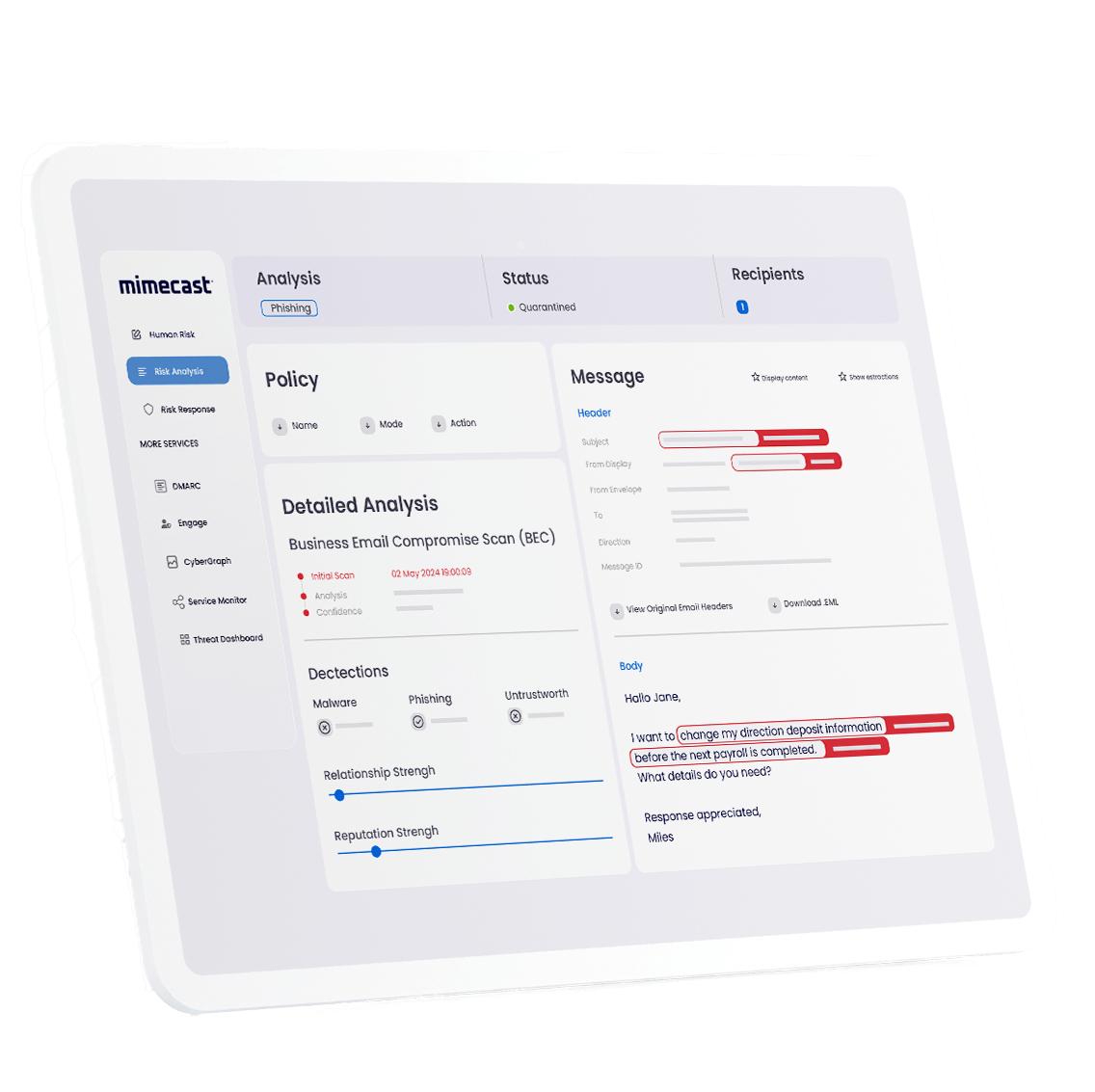 Mimecast Advanced BEC Protection